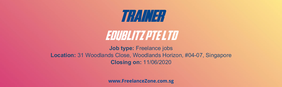 Part Time Trainer - Freelance job in Singapore