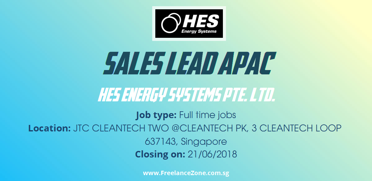 Sales Lead APAC - Fulltime job in Singapore