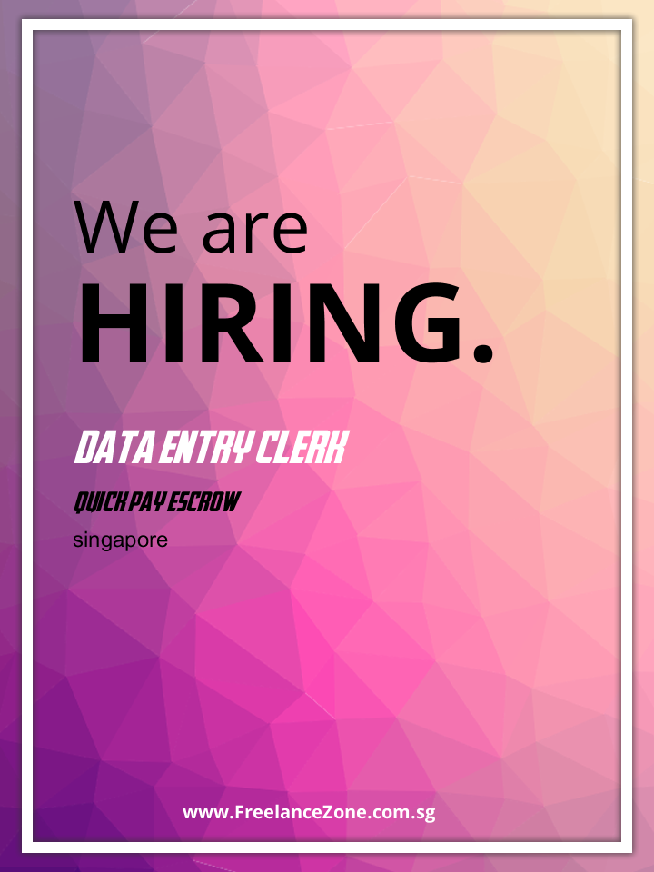 Data Entry Clerk - Freelance job in Singapore