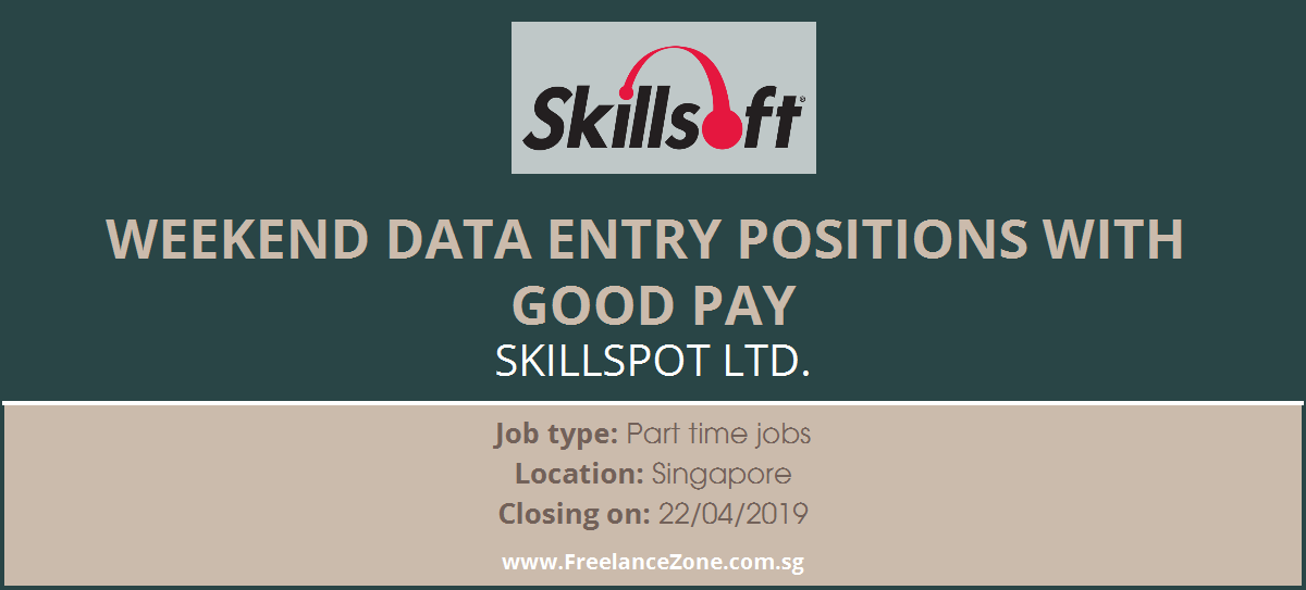 Weekend Data Entry Positions With Good Pay - Part time job in Singapore
