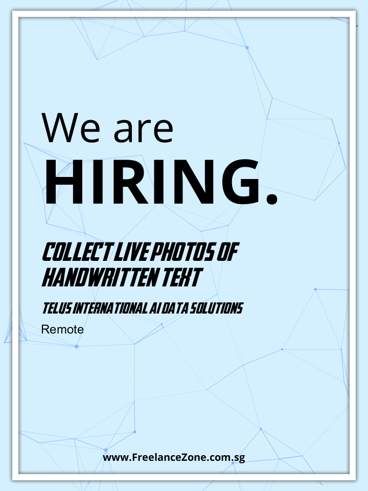 Collect Live Photos Of Handwritten Text - Freelance job in Singapore