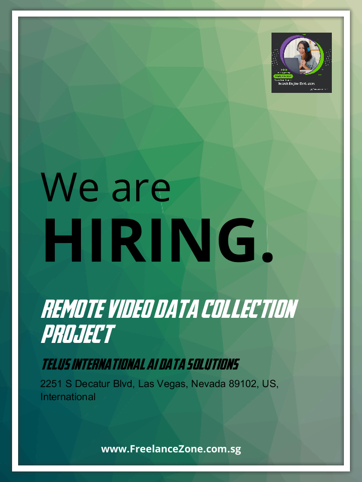 Remote Video Data Collection Project - Freelance job in Singapore